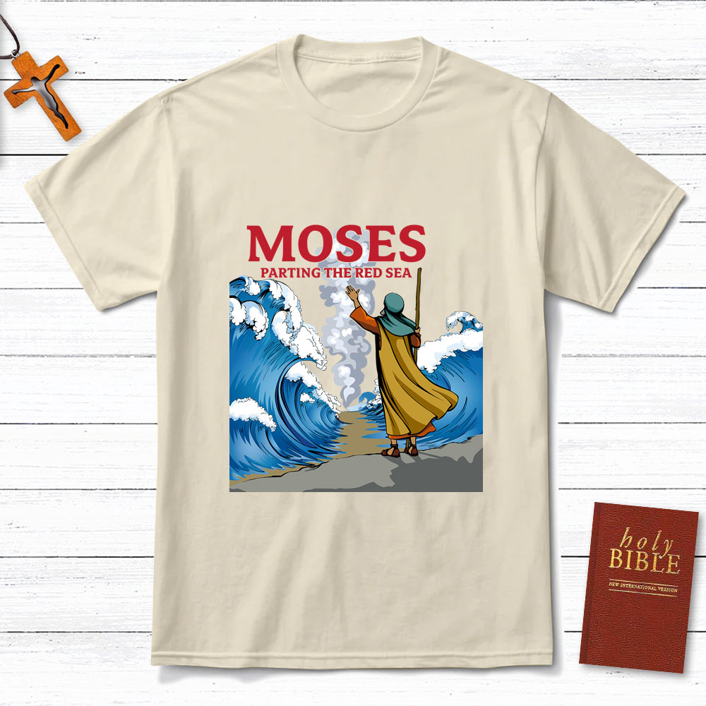 Moses Parting The Red Sea Christian T-Shirt Sale - GuidingCross