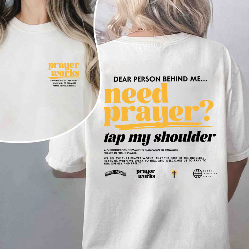 Need Prayer Tap My Shoulder Christian T-Shirt Sale - GuidingCross