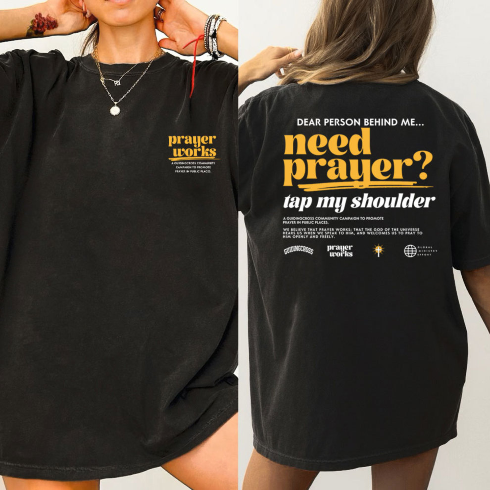 Need Prayer Tap My Shoulder Christian Washed T-Shirt Sale - GuidingCross