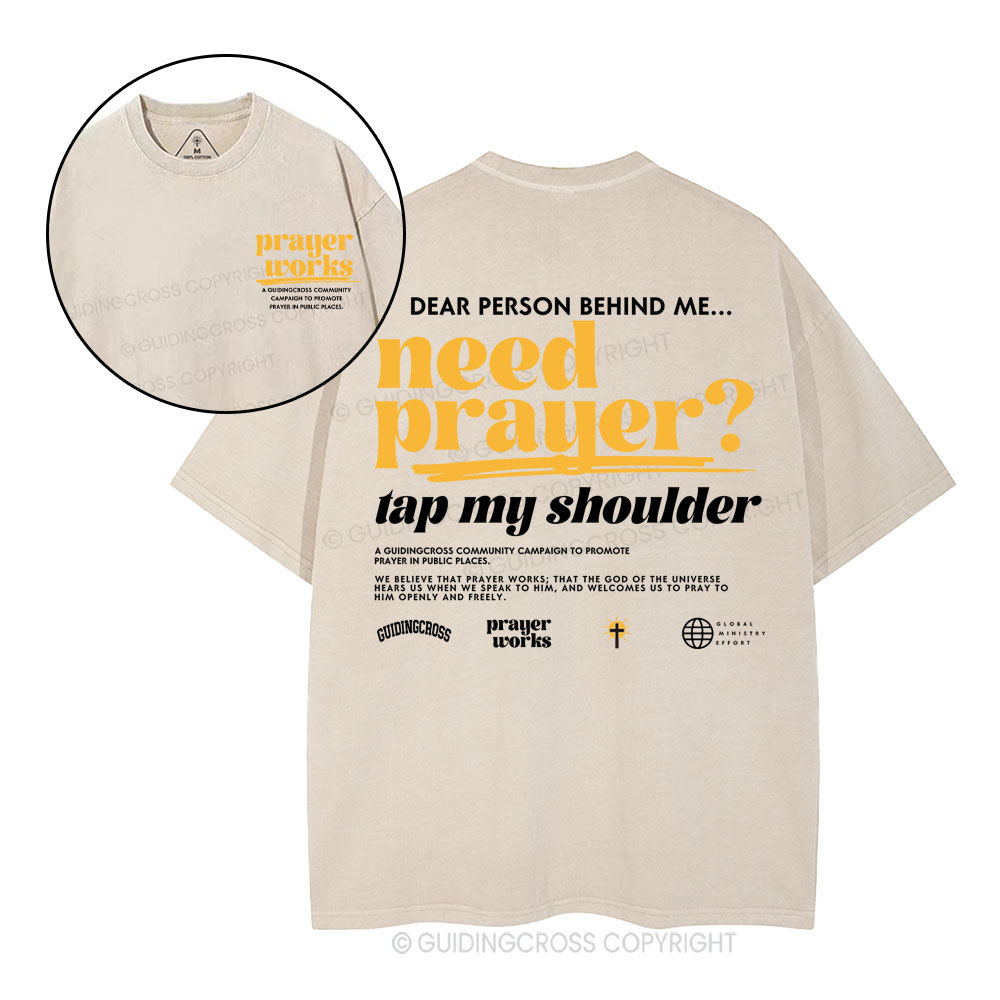 Need Prayer Tap My Shoulder Christian Washed T Shirt Sale Guidingcross