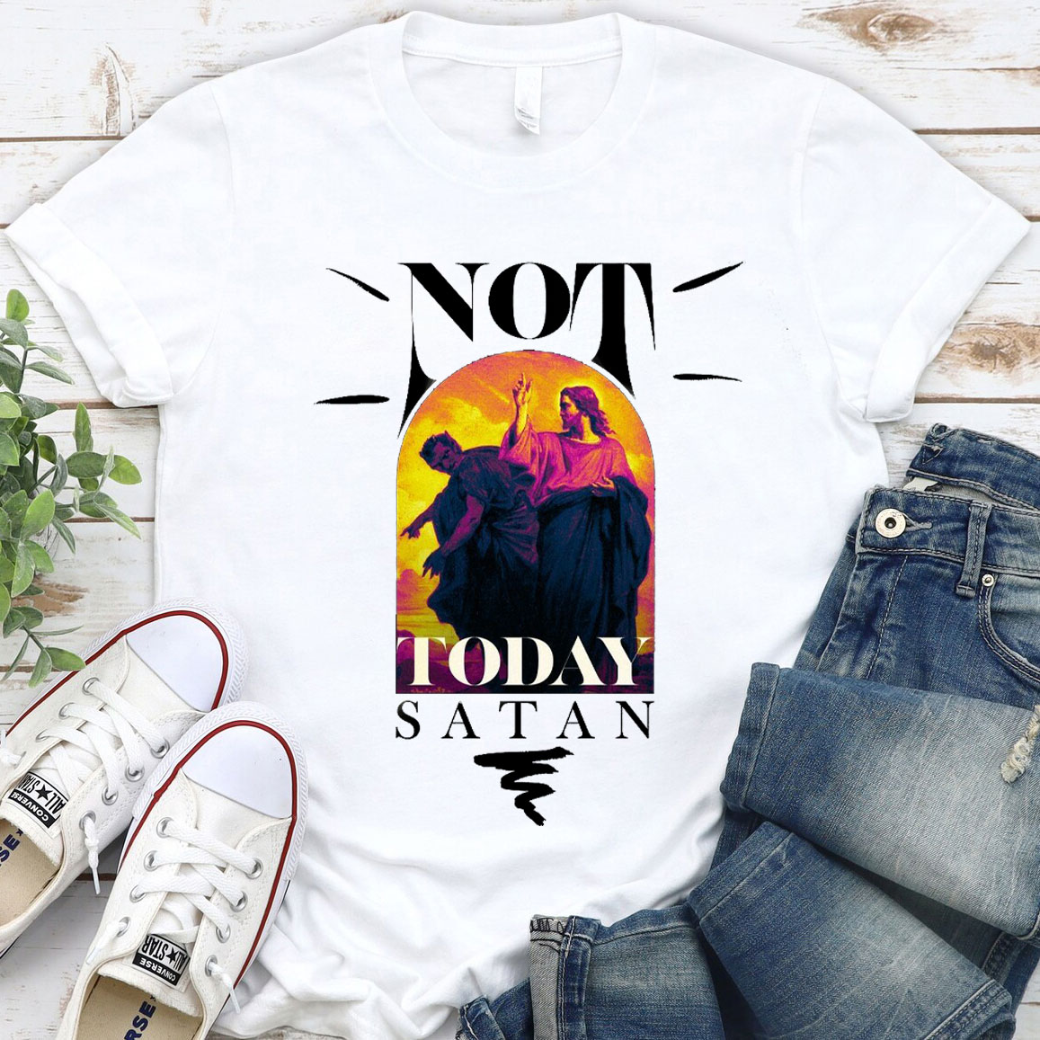 Not Satan Christian T-Shirt Sale-GuidingCross