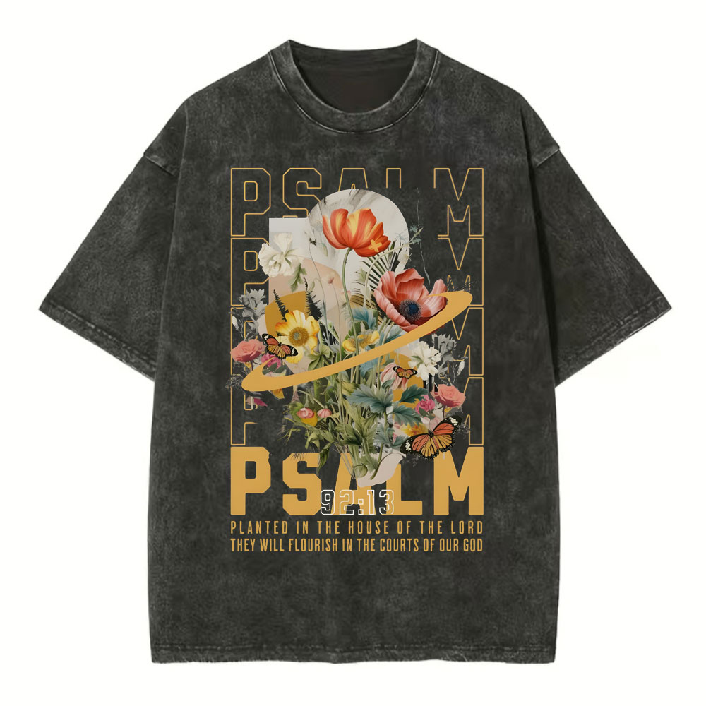 Planted In The House Of Lord Christian Washed T Shirt Sale Guidingcross