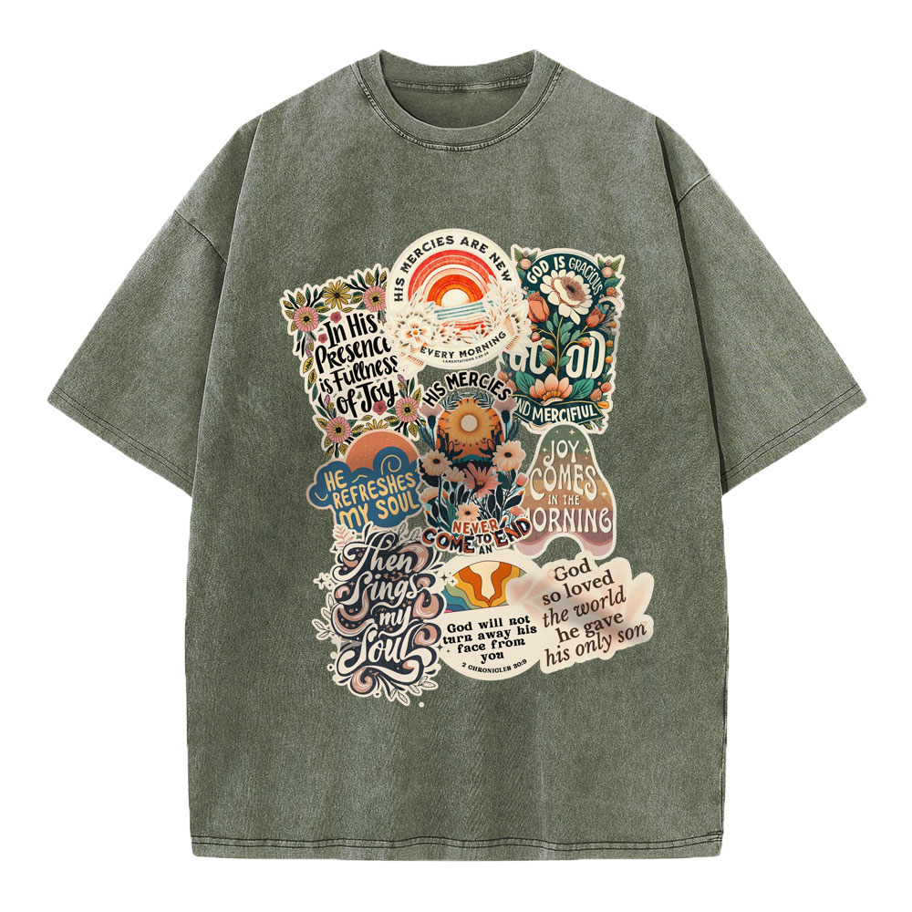 Radiant Mercy Inspirational Christian Washed T Shirt Sale Guidingcross