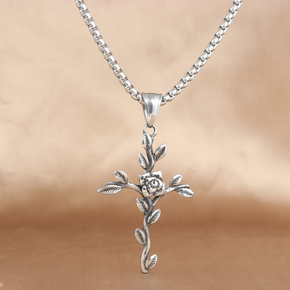 Retro Bloom Cross Necklace Sale - GuidingCross