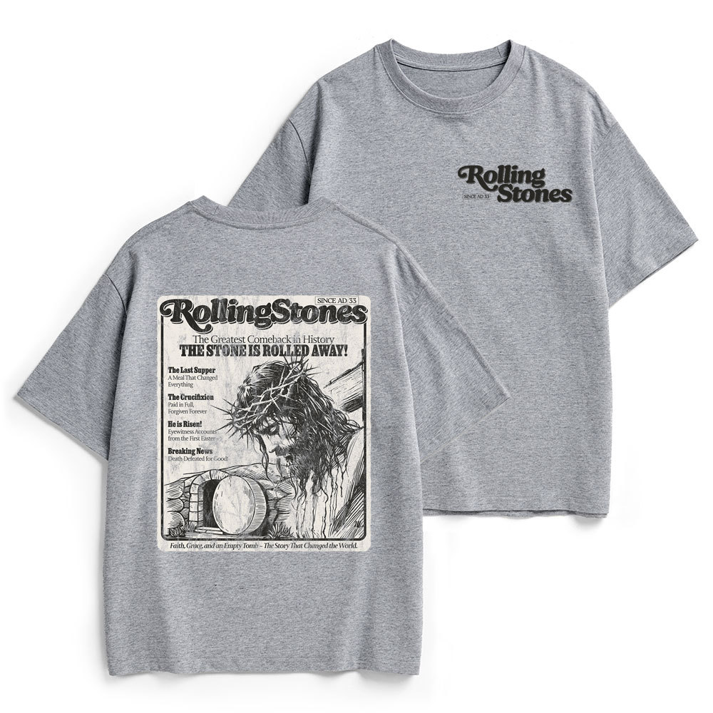 The Stone Was Rolled Away Resurrection Christian Heavy Cotton T-Shirt ...