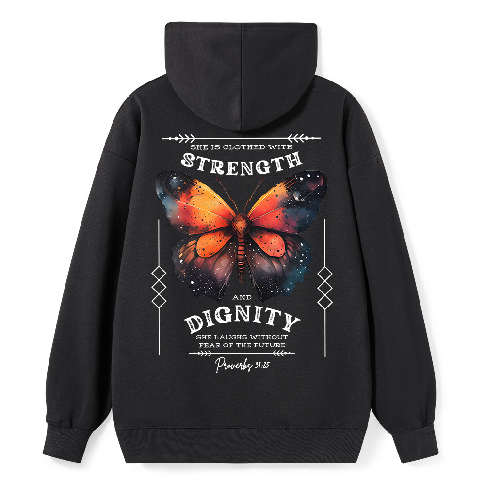 She Is Clothed With Strength Classic Christian Hoodie Sale Guidingcross