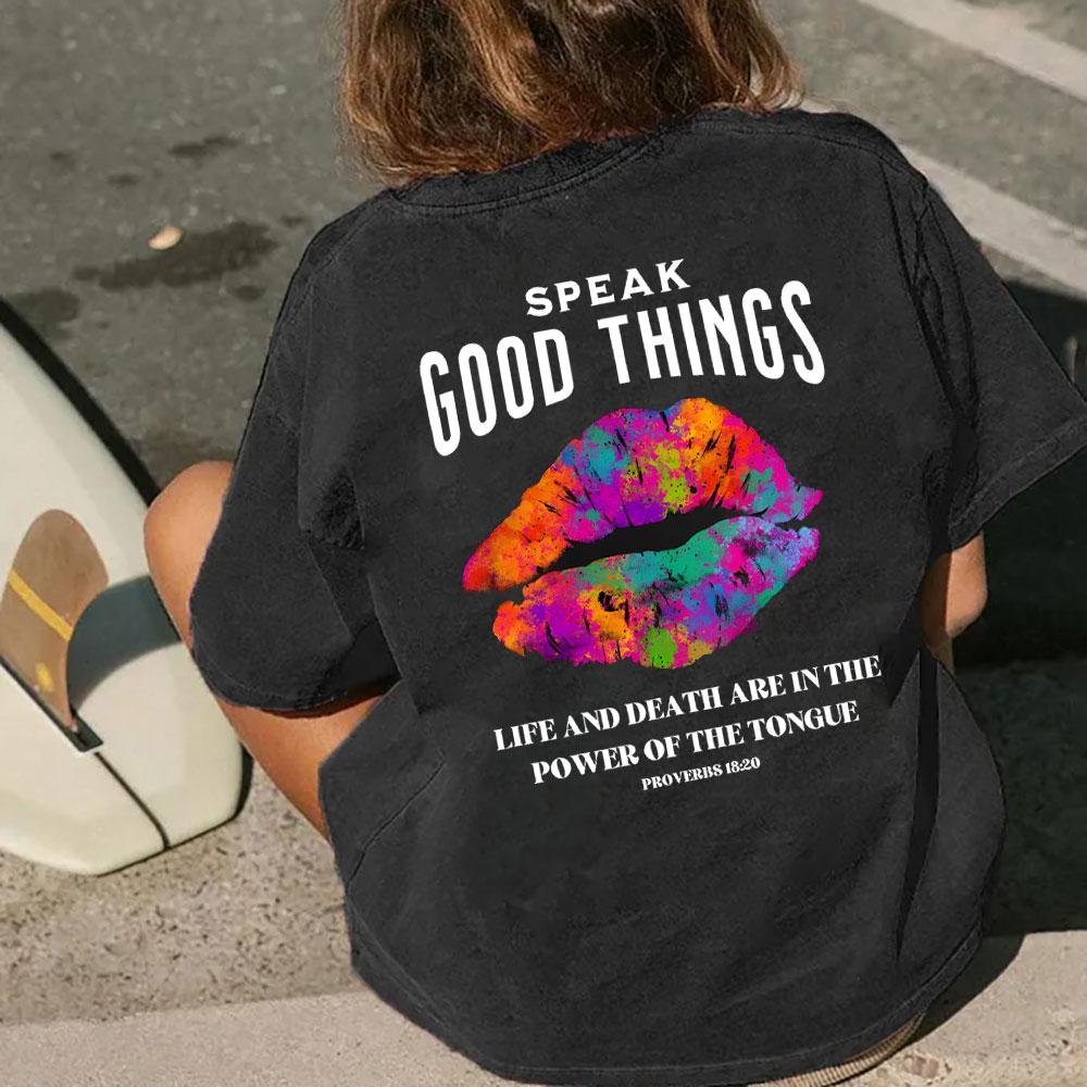Speak Good Things Christian Washed T Shirt Sale Guidingcross