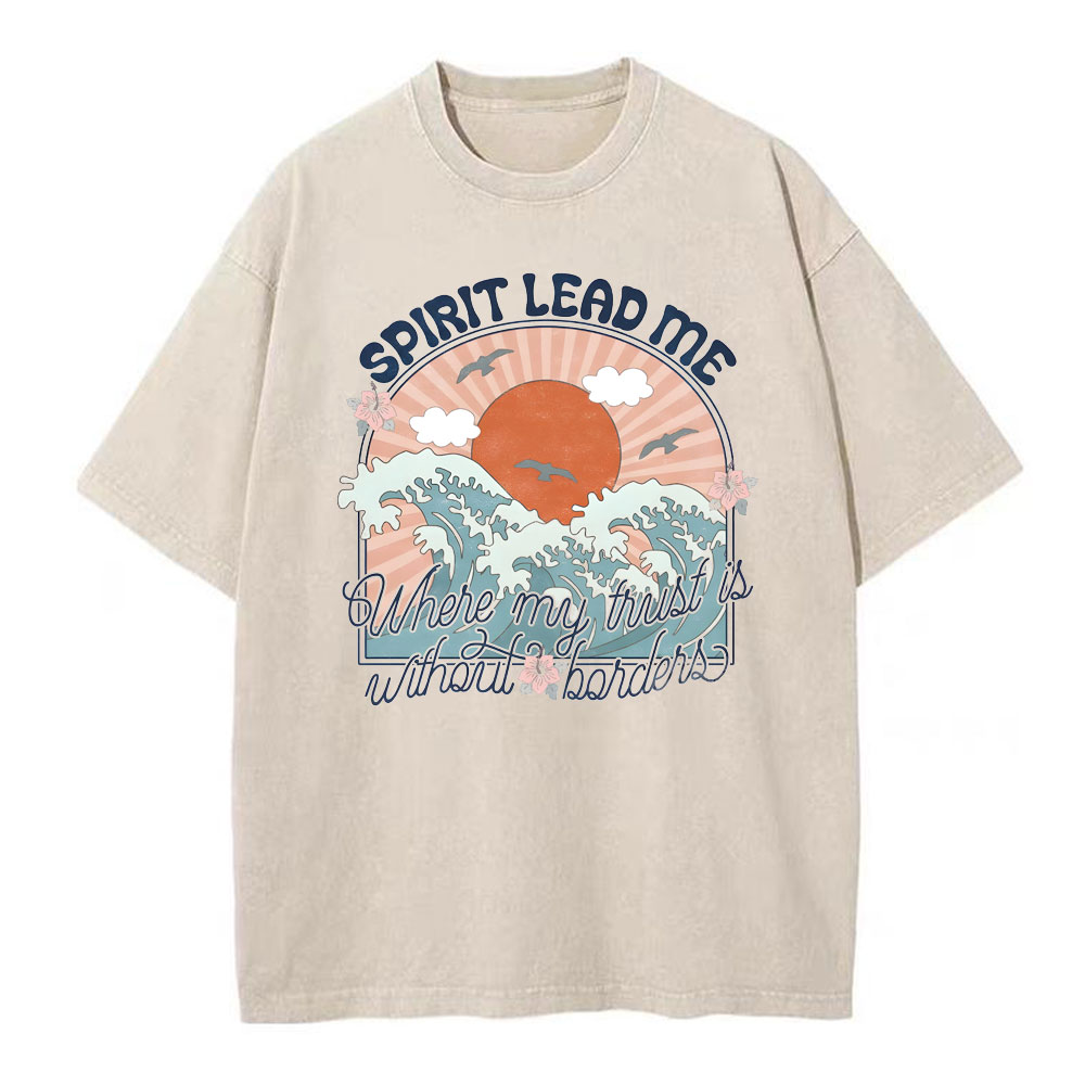 Spirit Lead Me Christian Washed T Shirt Sale Guidingcross