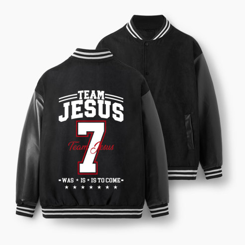 Team Jesus Christian Color Block Baseball Jacket Sale - GuidingCross