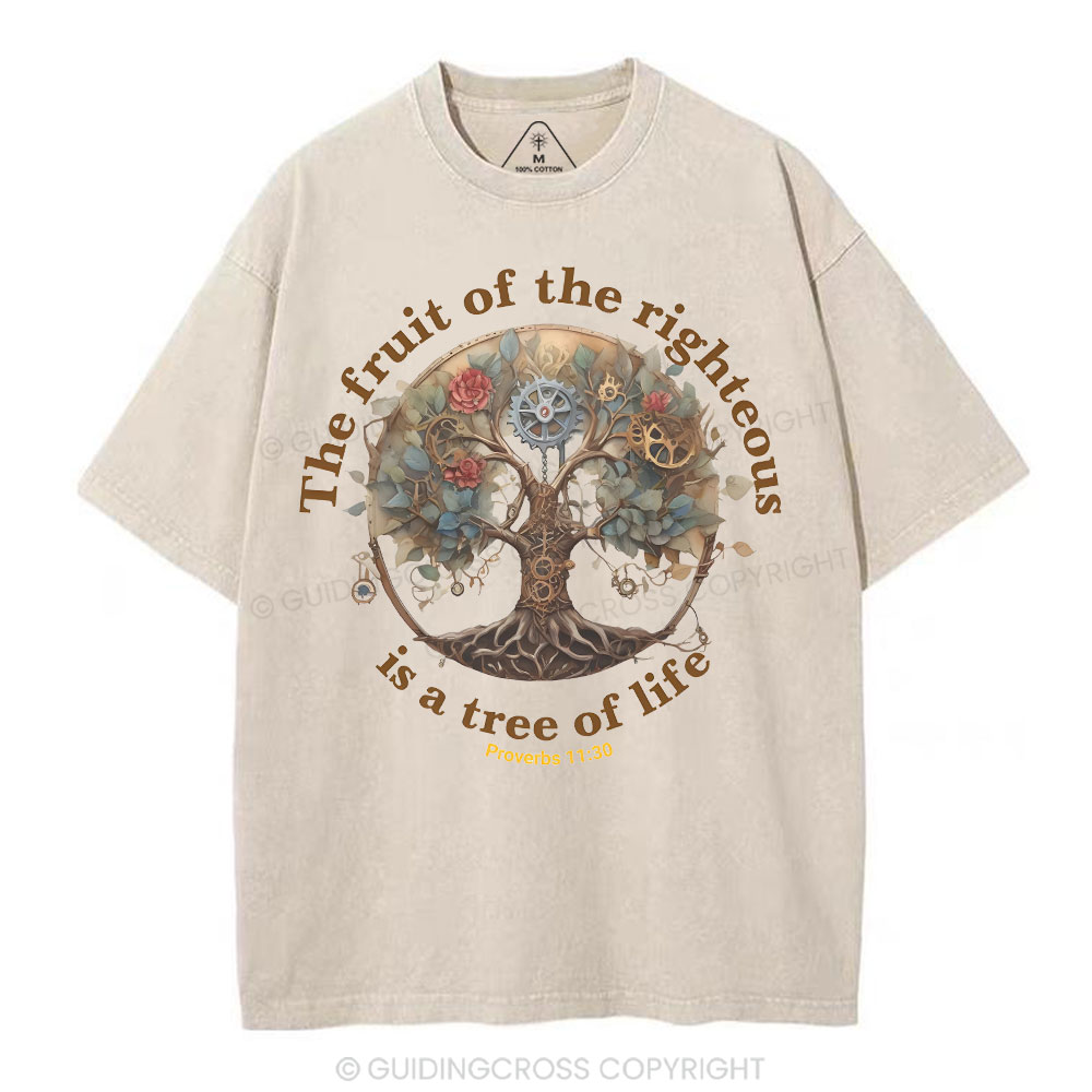 The Fruit Of The Righteous Christian Washed T Shirt Sale Guidingcross
