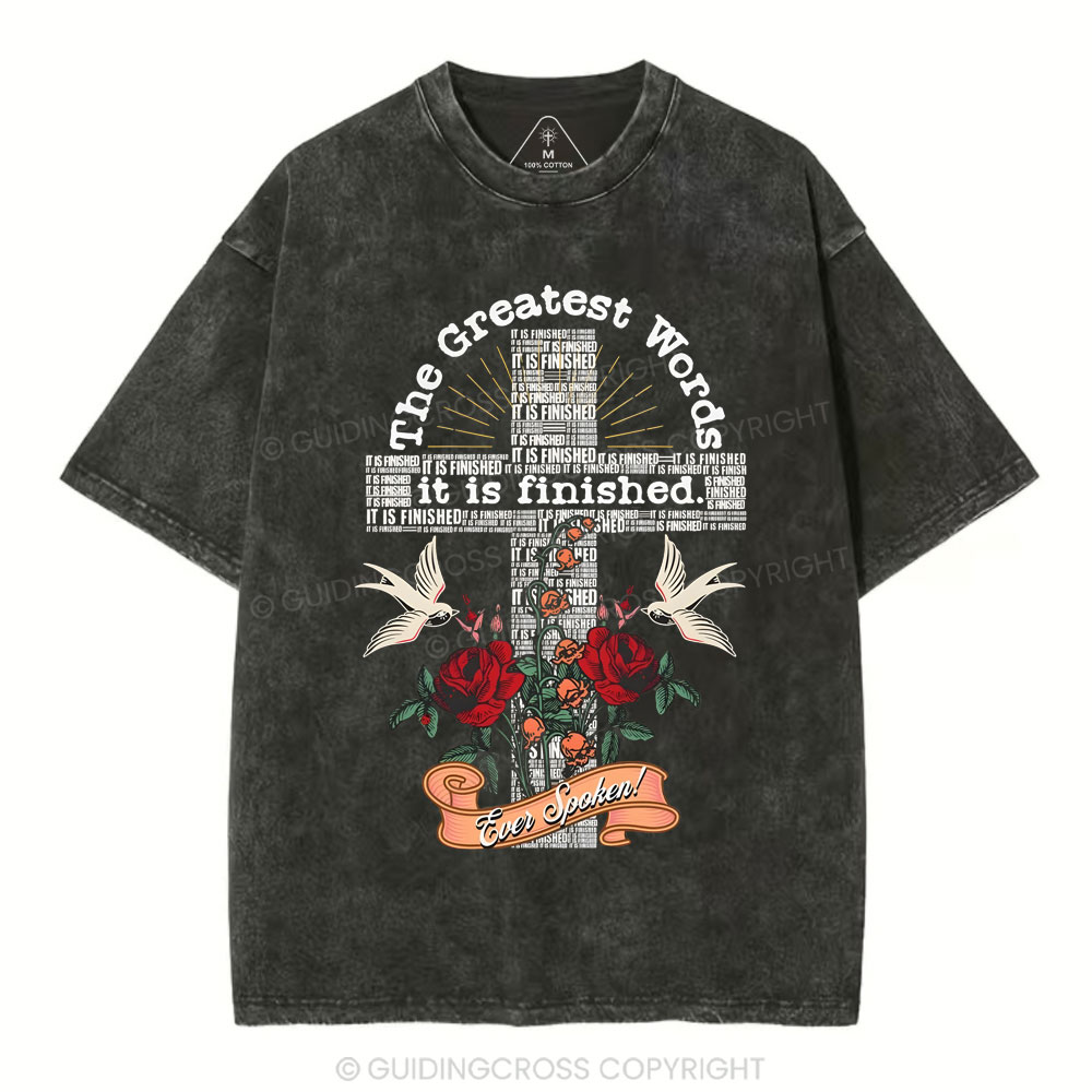 The Greatest Words Chirstian Washed T Shirt Sale Guidingcross
