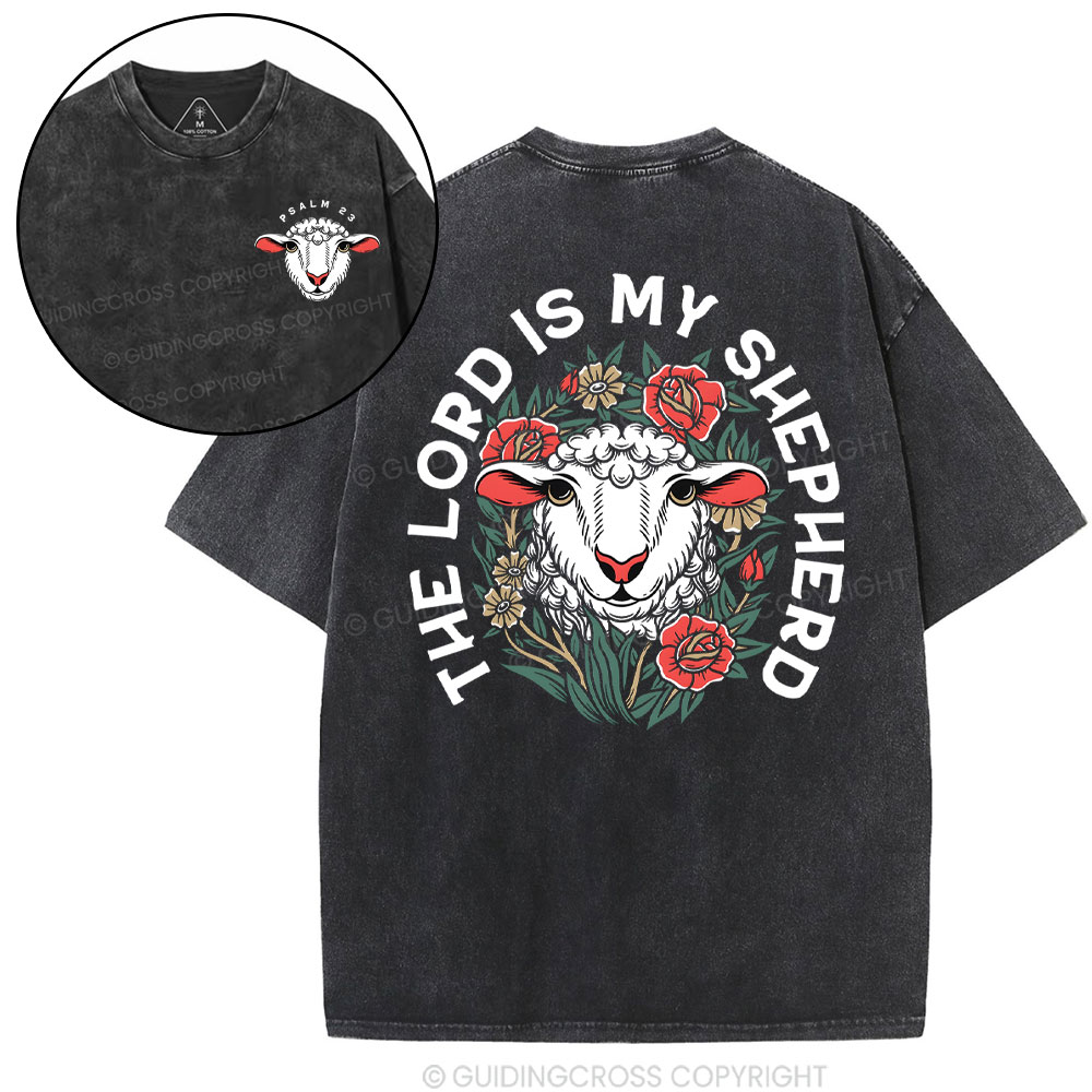 The Lord Is My Shepherd Christian Washed T Shirt Sale Guidingcross