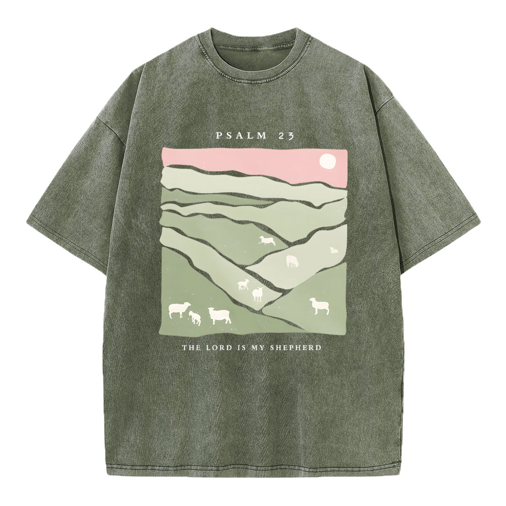 The Lord Is My Shepherd Christian Washed T Shirt Sale Guidingcross