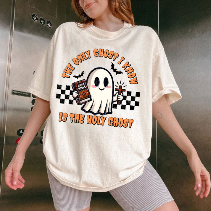 The Only Ghost I Know Is The Holy Ghost Christian Washed T-Shirt Sale ...