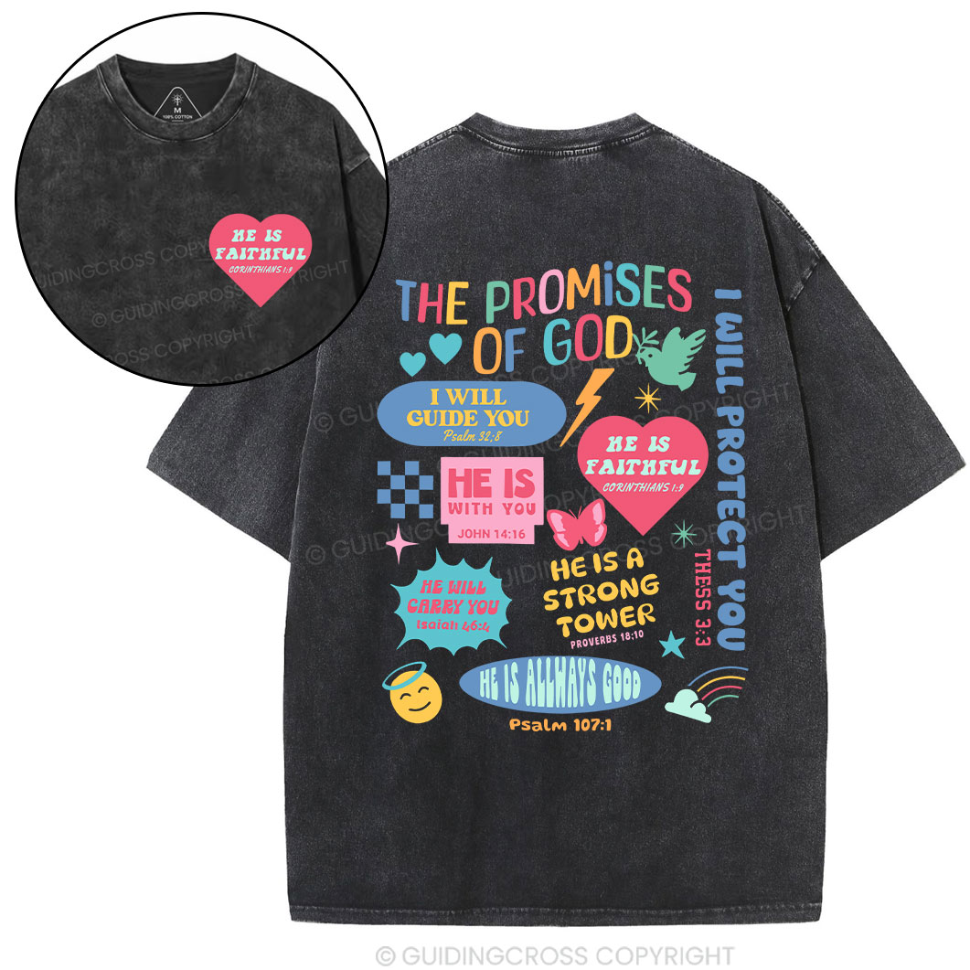 The Promises Of God Christian Washed T Shirt Sale Guidingcross