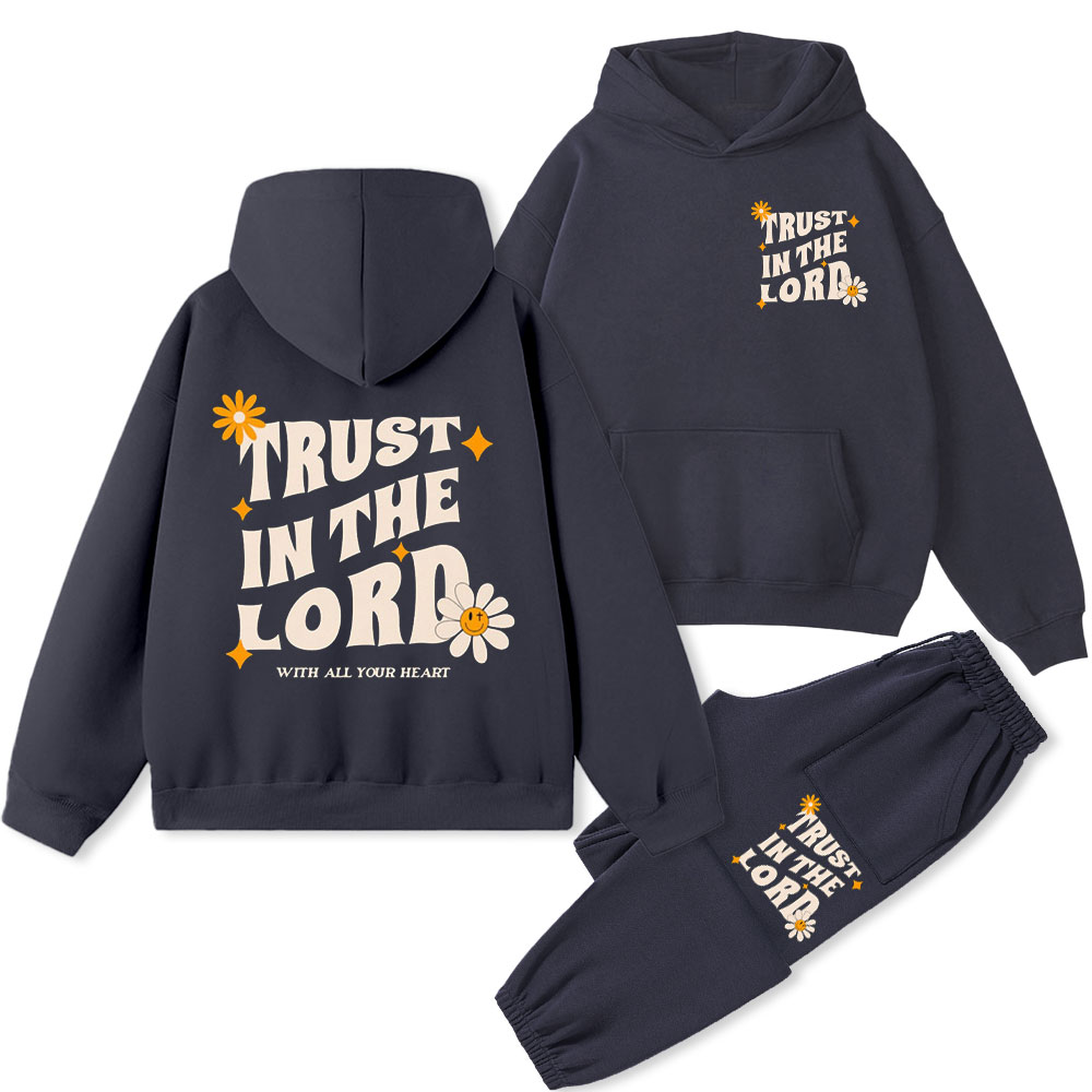 Trust In The Lord Christian Fleece Hoodie Set Sale Guidingcross