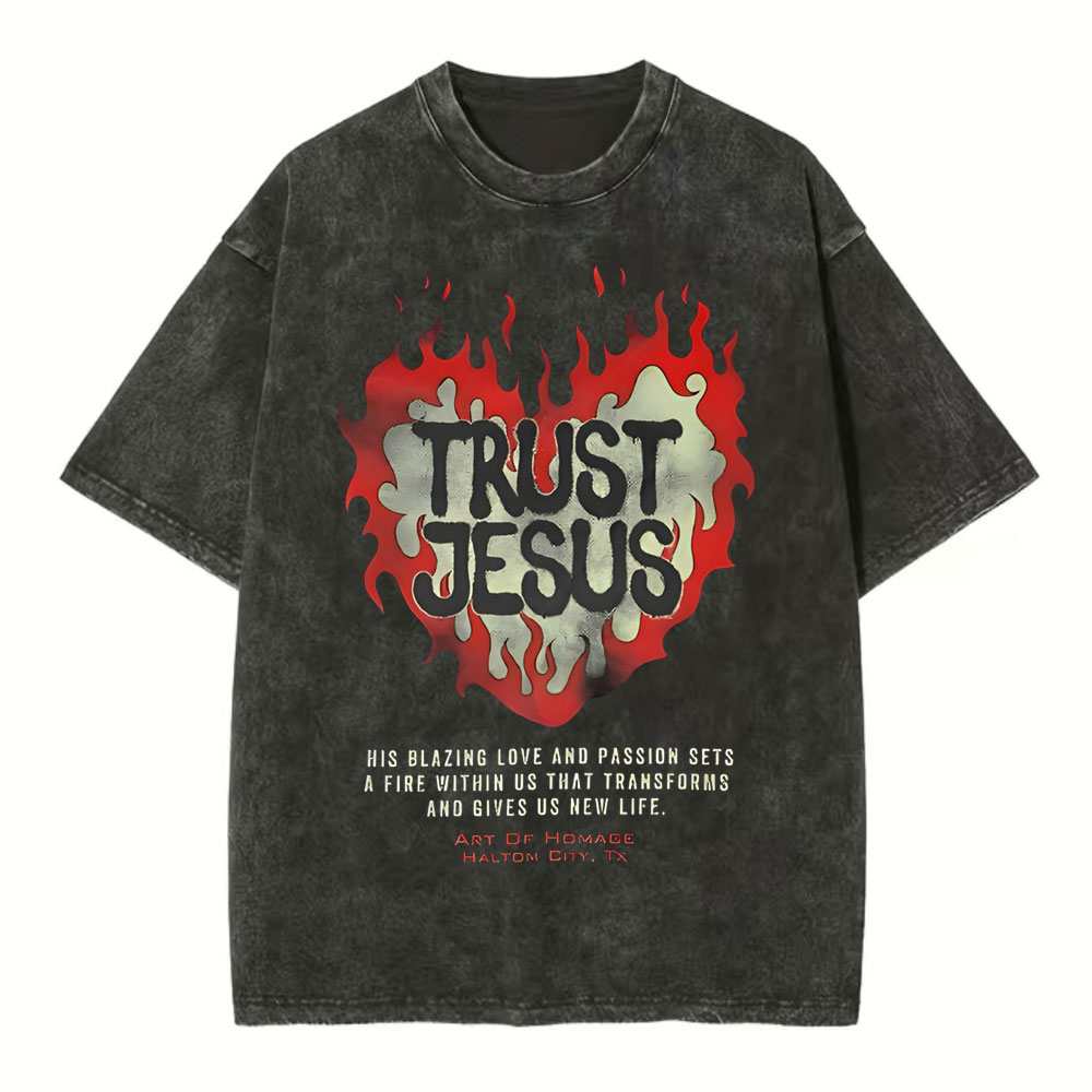 Trust Jesus Christian Washed T Shirt Sale Guidingcross