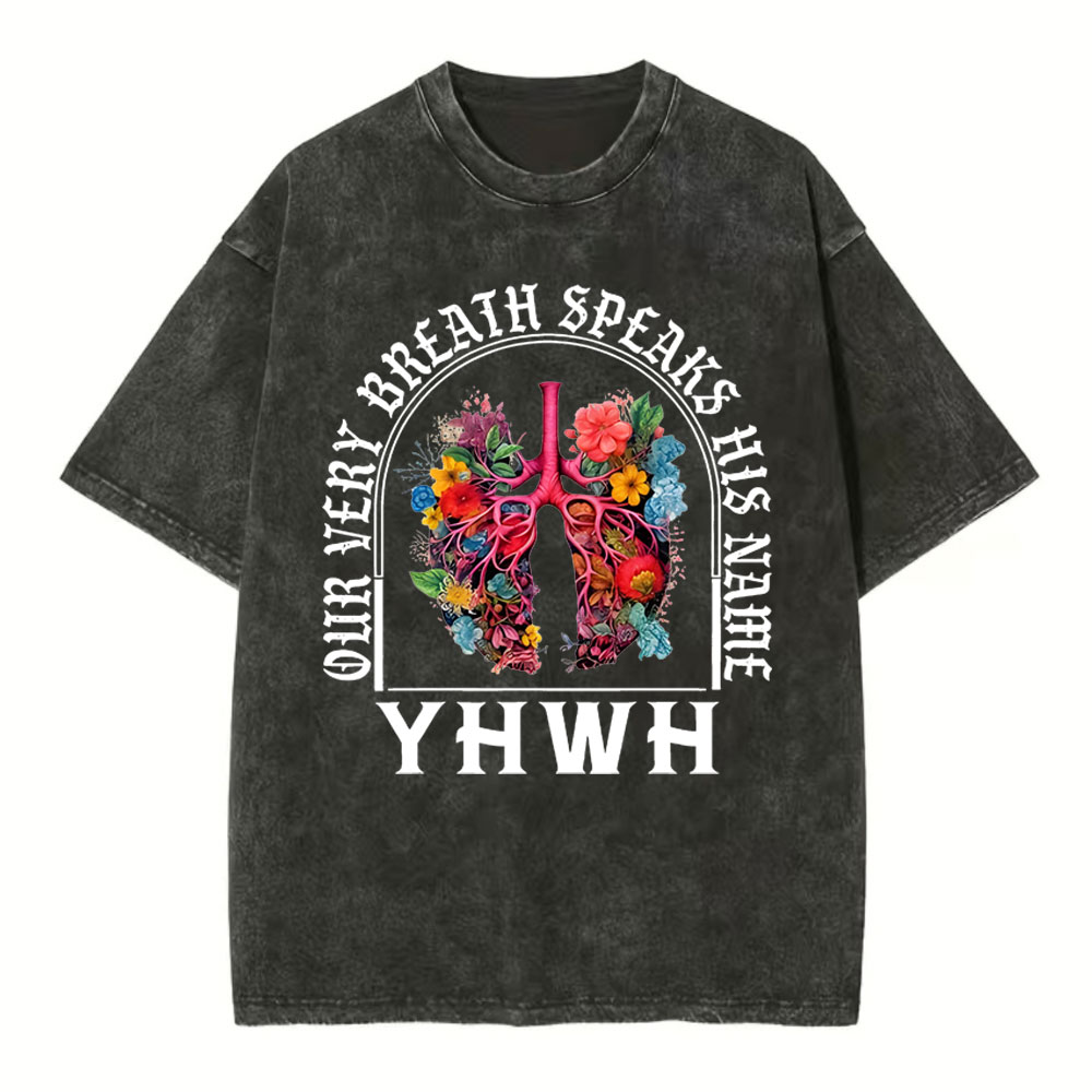 Speaks His Names Christian Washed T Shirt Sale Guidingcross