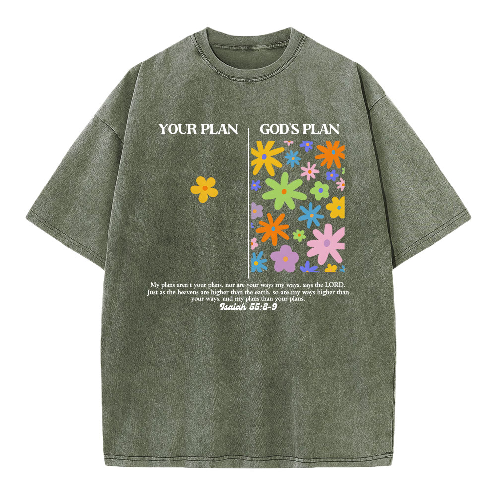 Your Plan And Gods Plan Christian Washed T Shirt Sale Guidingcross