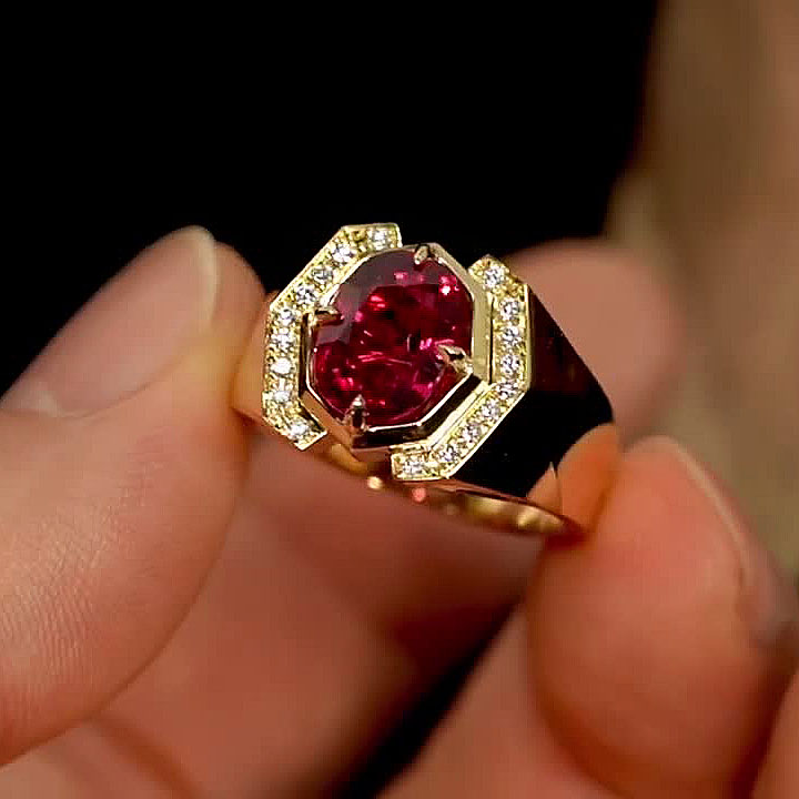 3ct Oval Cut Ruby Sapphire Ring In Gold Plating