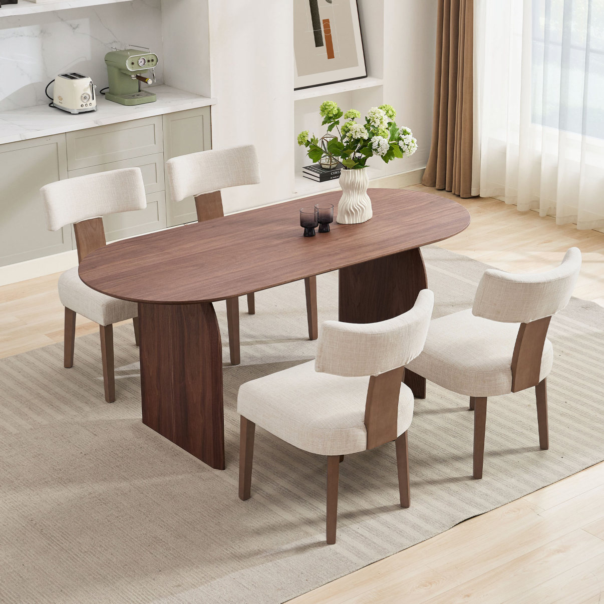 Birch Oval Dining Table Set – DAYALANE