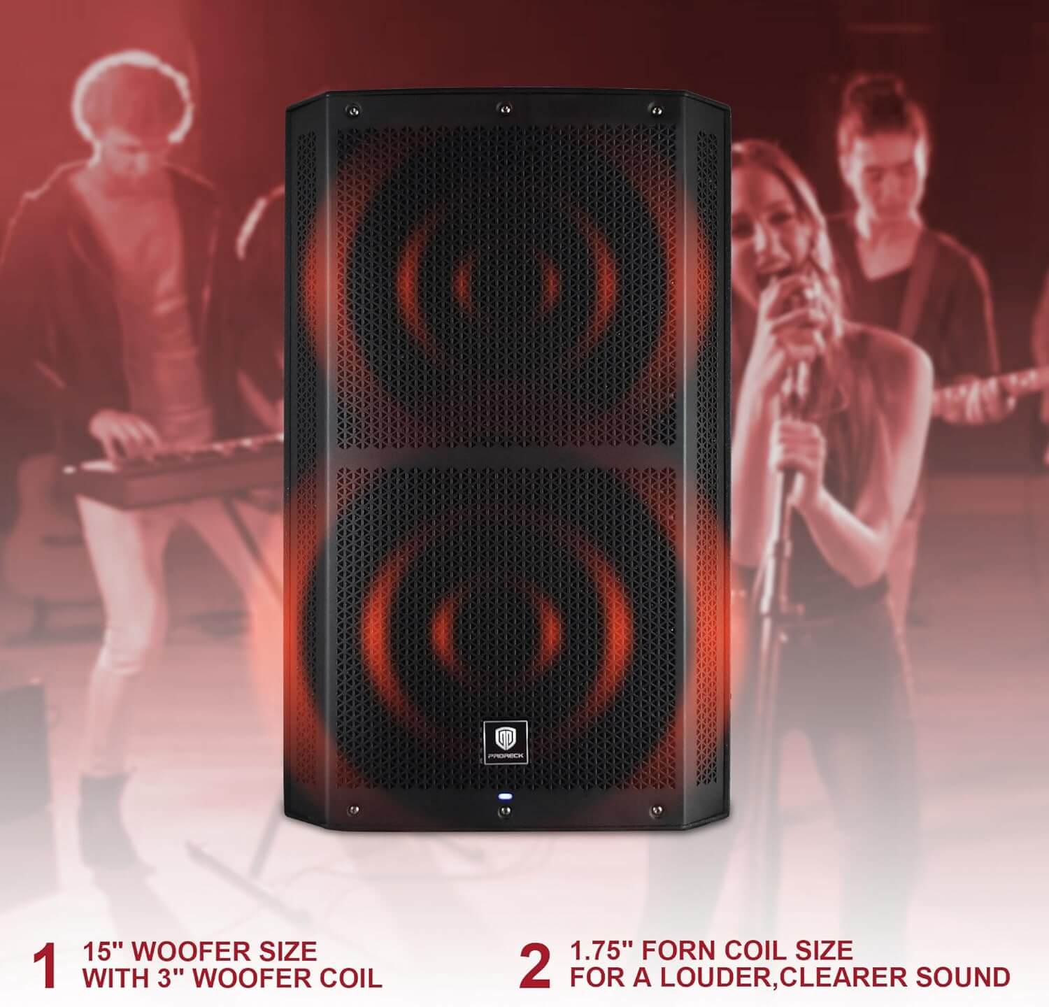Proreck SP15 | 15 inch Powered Speakers Bluetooth Subwoofer--PRORECK