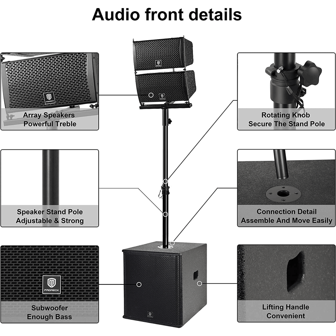 PRORECK Club 6000 | Dual 15inch Subwoofers PA System 3000W