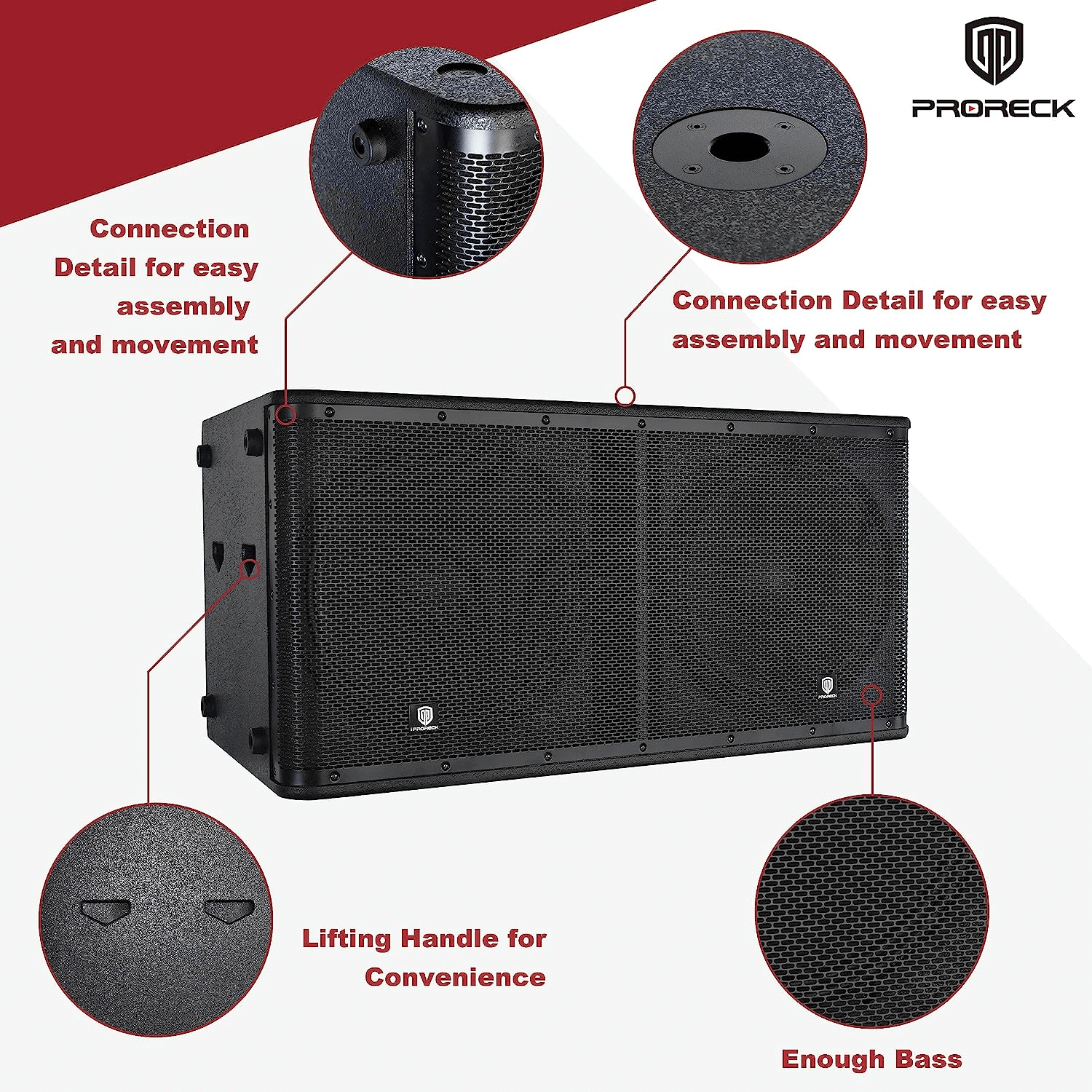 PRORECK SP-218X | 18 Inch Powered Subwoofer|3000W Bass