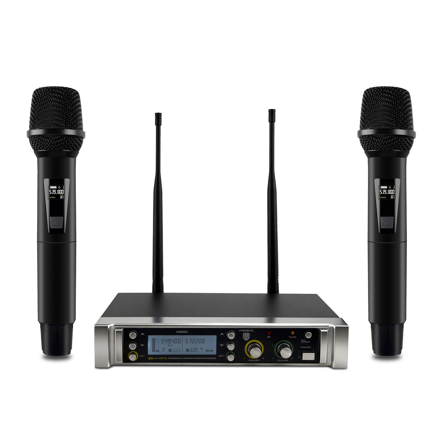 PRORECK UK-2000 Wireless Microphone (2-Channel UHF)