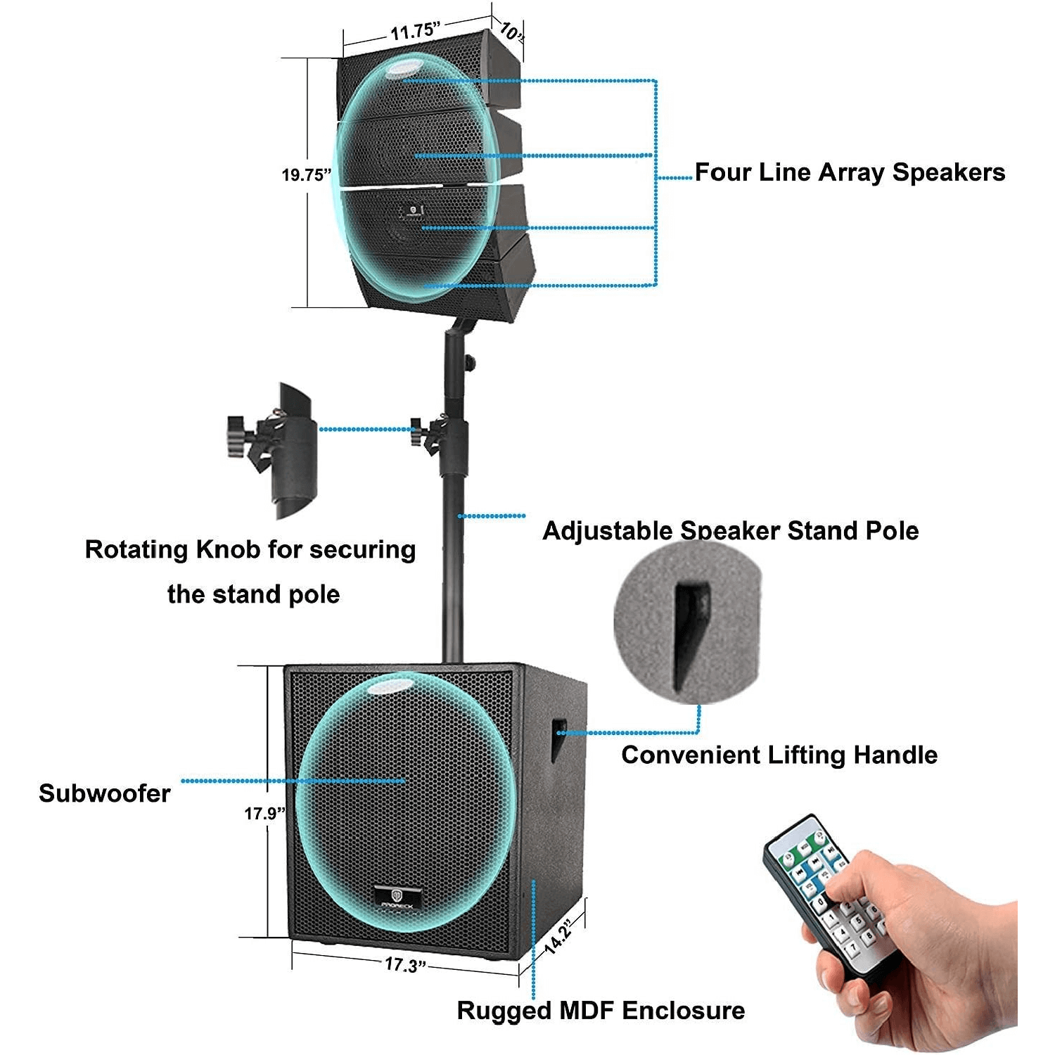 Proreck CLUB3000 | PA System 12inch Subwoofer PA Speaker - Proreck