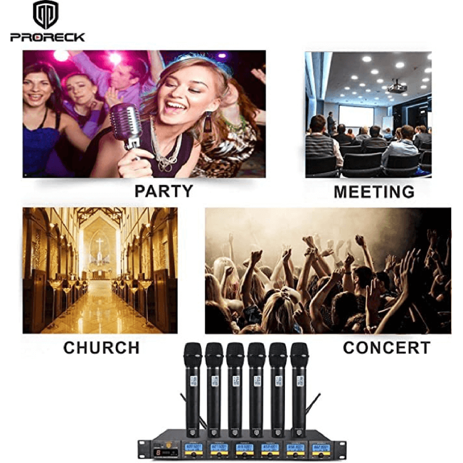 PRORECK MX66 | 6 Channel Wireless | Microphone System