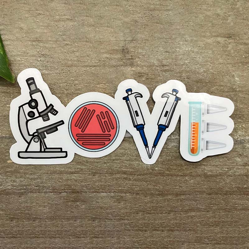 Funny Love Microbiology Research Lab Tech Stickers Sale - | Goodnurselife
