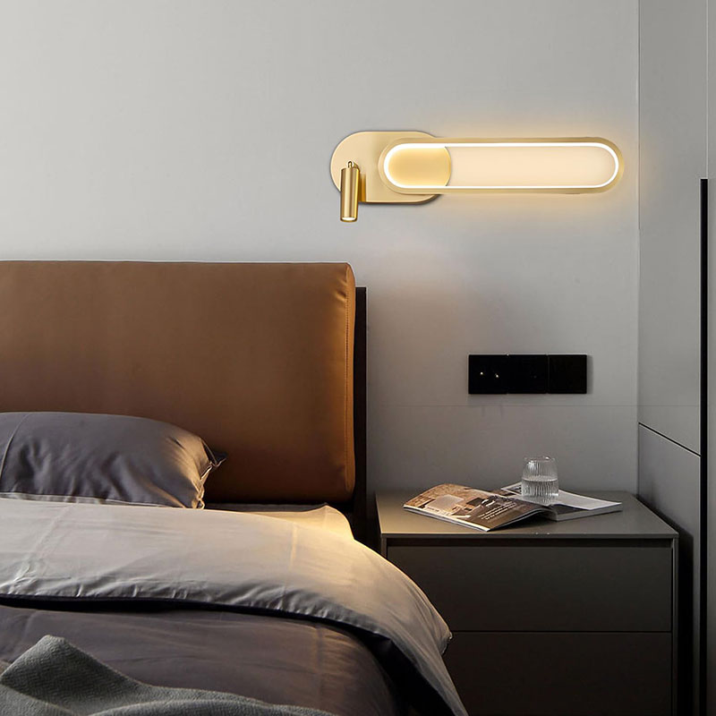 KCO Modern Brass Gold Long Indoor LED Wall Sconce Spotlight (W8072)