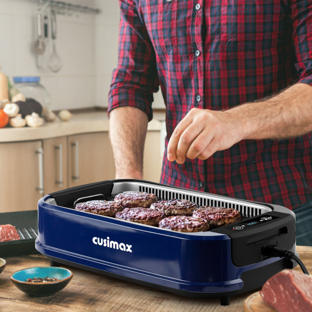 Cusimax Smokeless Indoor Grill Portable Electric Grill with Turbo Smok