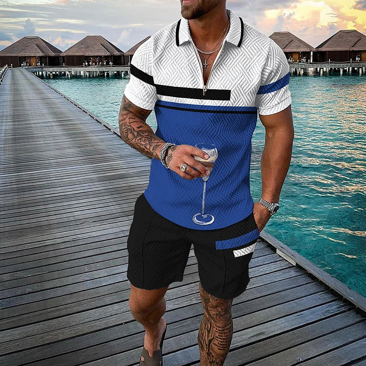 Titan Polo Shirt And Shorts Co-Ord-Blackriss