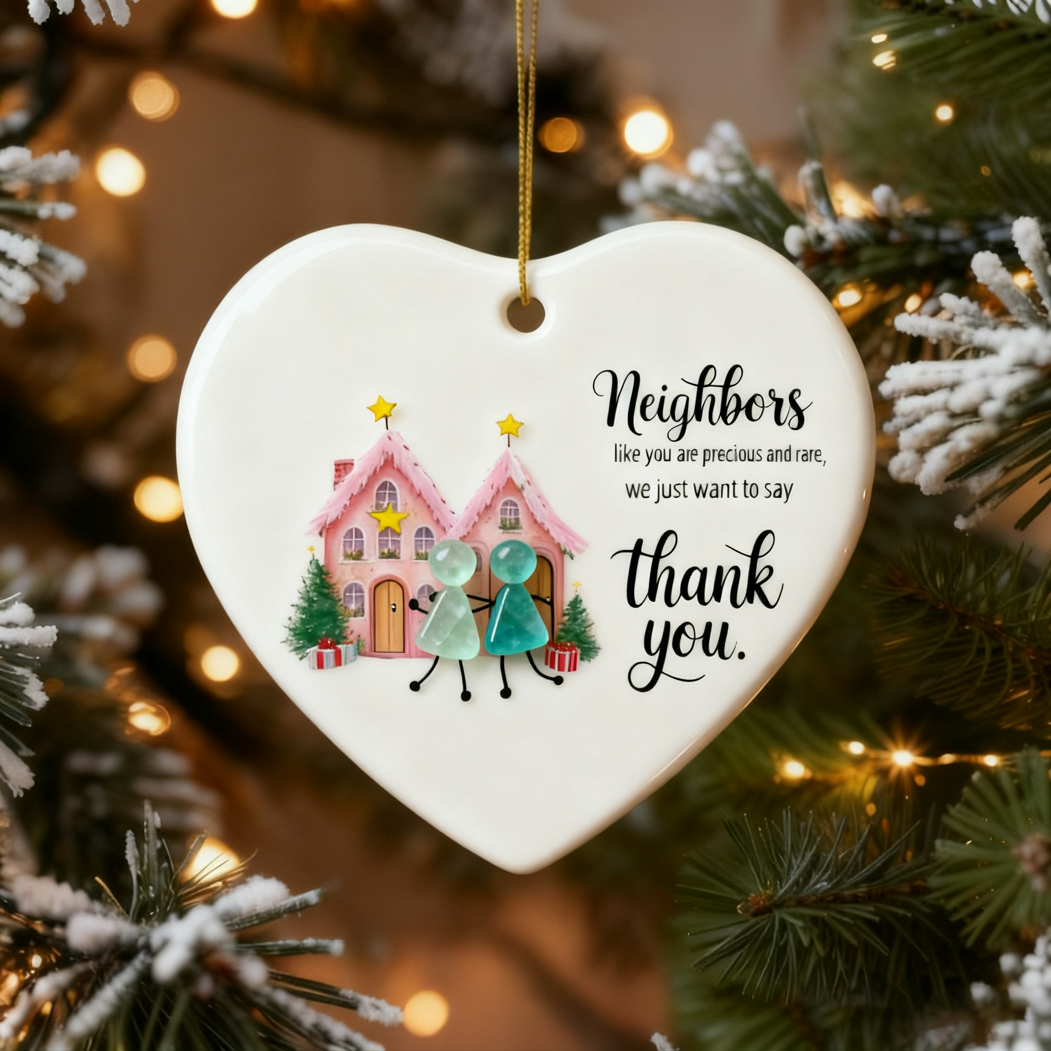 Heart-Shaped Thank You Neighbor Ornament – visualfavor