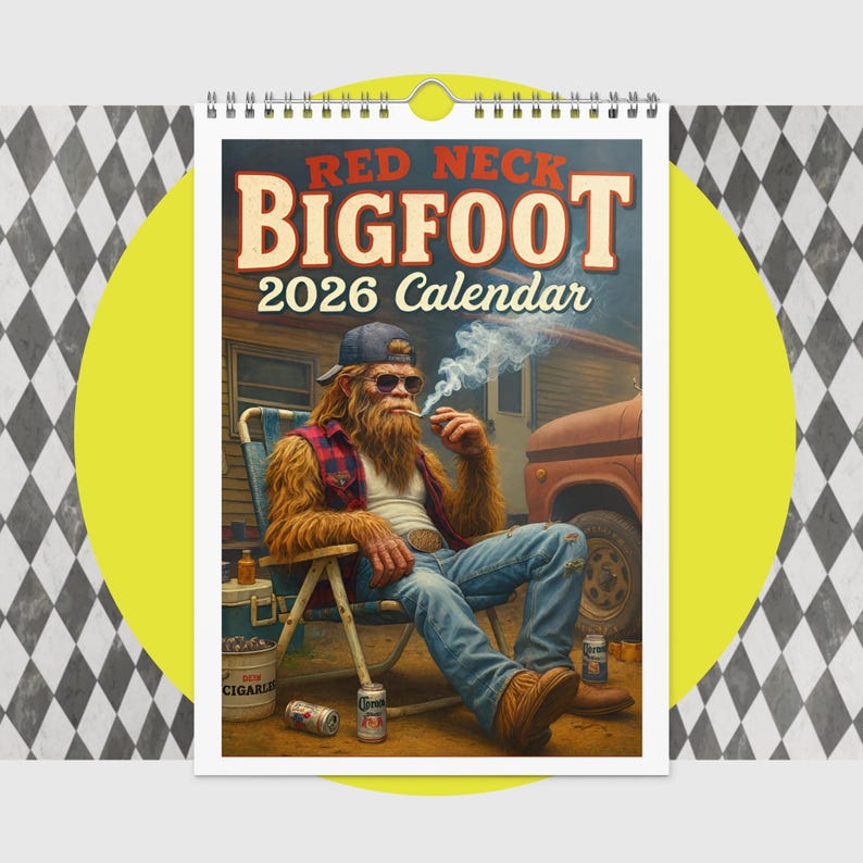 🐵Hillbilly Bigfoot Life 2026 Calendar – visualfavor