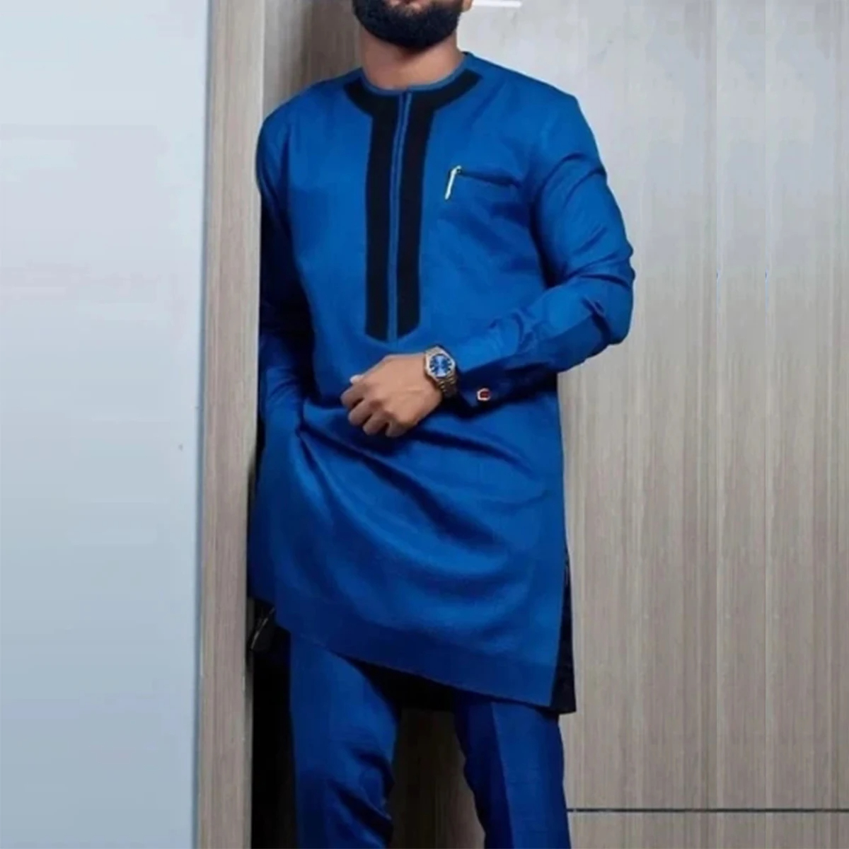African Ethnic Style Men's Casual Printed Suit|African Mens Suits ...