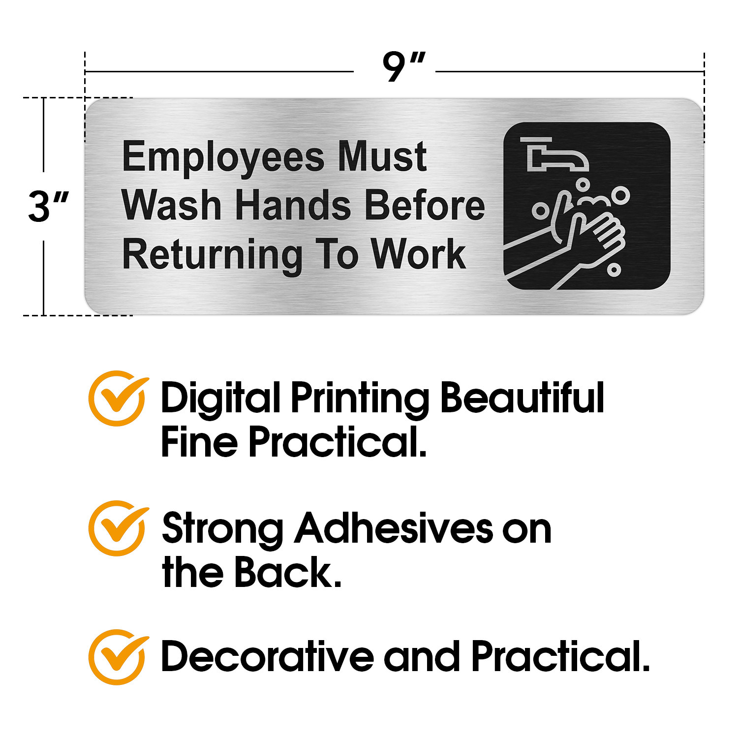 Faittoo Employees Must Wash Hands Before Returning to Work Sign, (8 Pa
