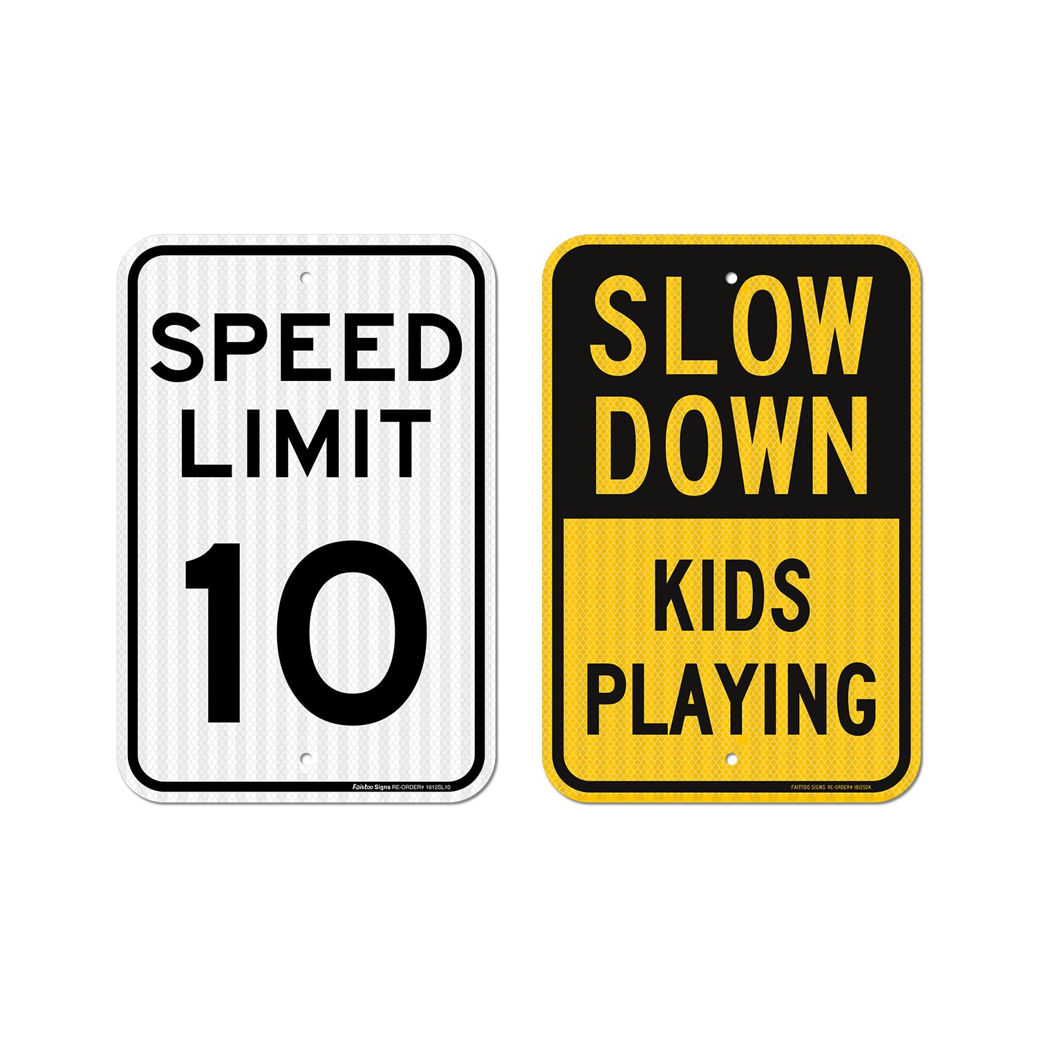 Speed Limit 10 MPH Sign, Slow Down Kids Playing Sign,18 x 12 Inches En
