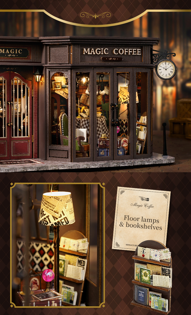Vintage Coffee Shop DIY Miniature Kit