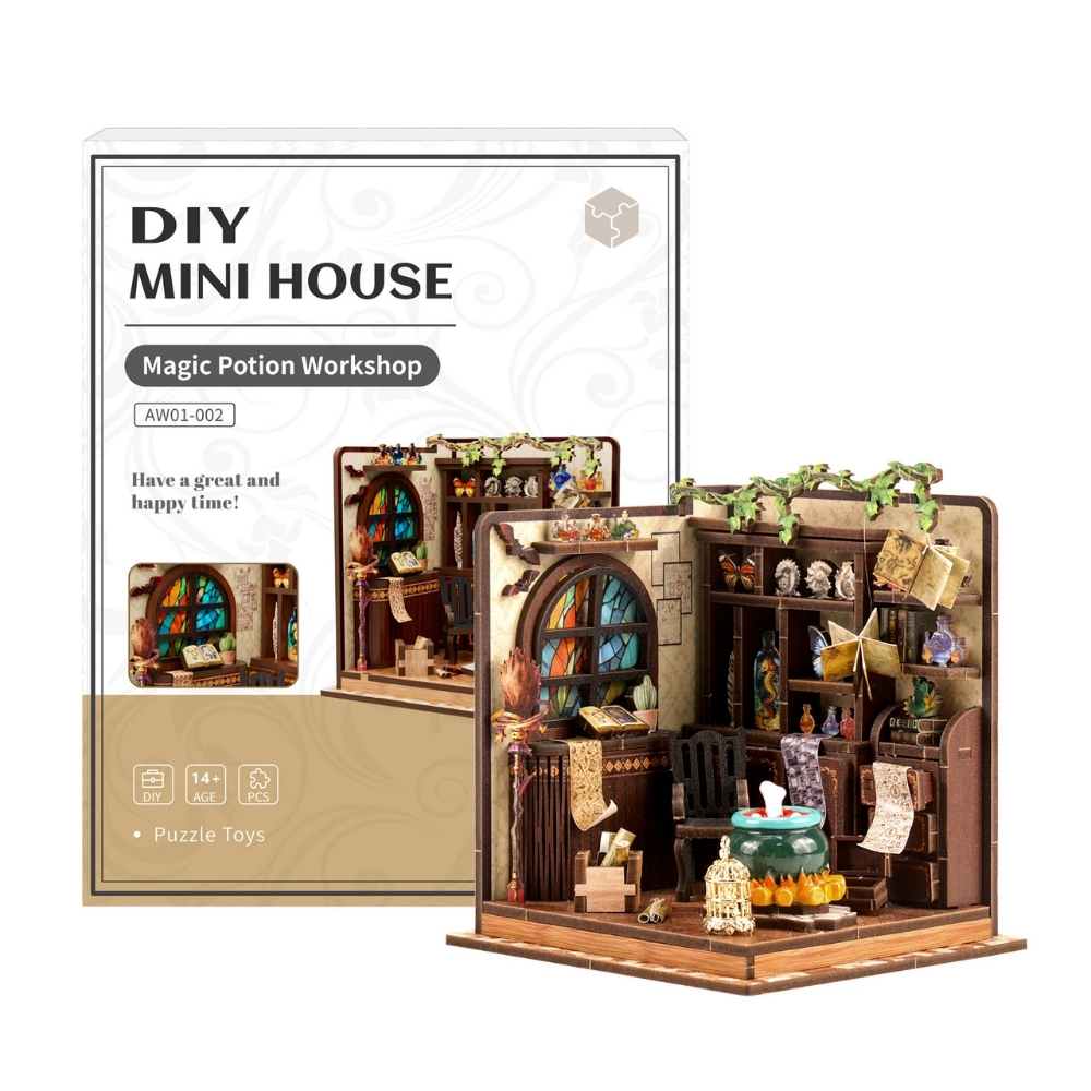 Magic Potion Workshop DIY Mini House Kit | DIY Miniature Kit-Book Nook ...
