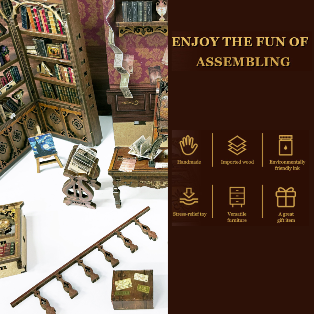 Time Book House DIY Book Nook Kit-Vintage Library Scene – Book Nook World