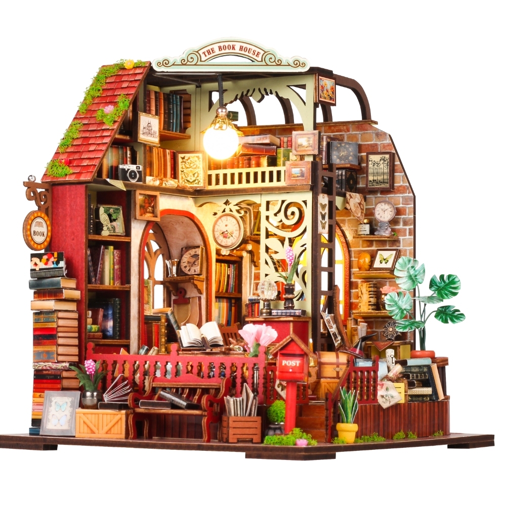 The Book House Mini House Kit - DIY Miniature Reading Room – Book Nook ...