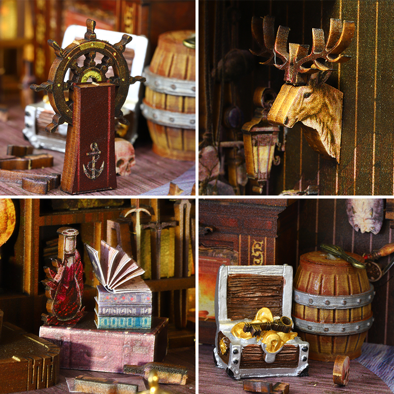 Aden Pirate Ship DIY Book Nook Kit-Book Nook World