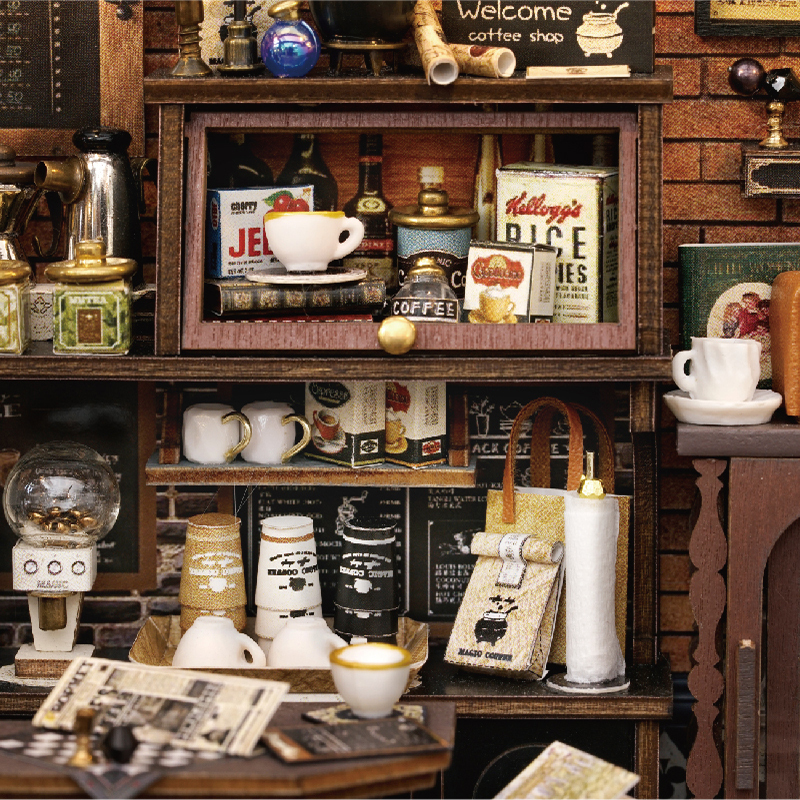 Vintage Coffee Shop DIY Miniature Kit-Cozy Miniature Café – Book Nook World