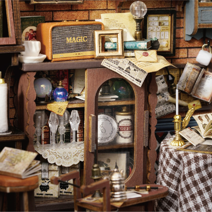 Vintage Coffee Shop DIY Miniature Kit-Cozy Miniature Café – Book Nook World