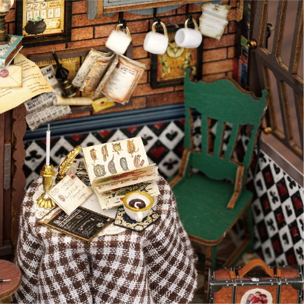 Vintage Coffee Shop DIY Miniature Kit-Cozy Miniature Café – Book Nook World