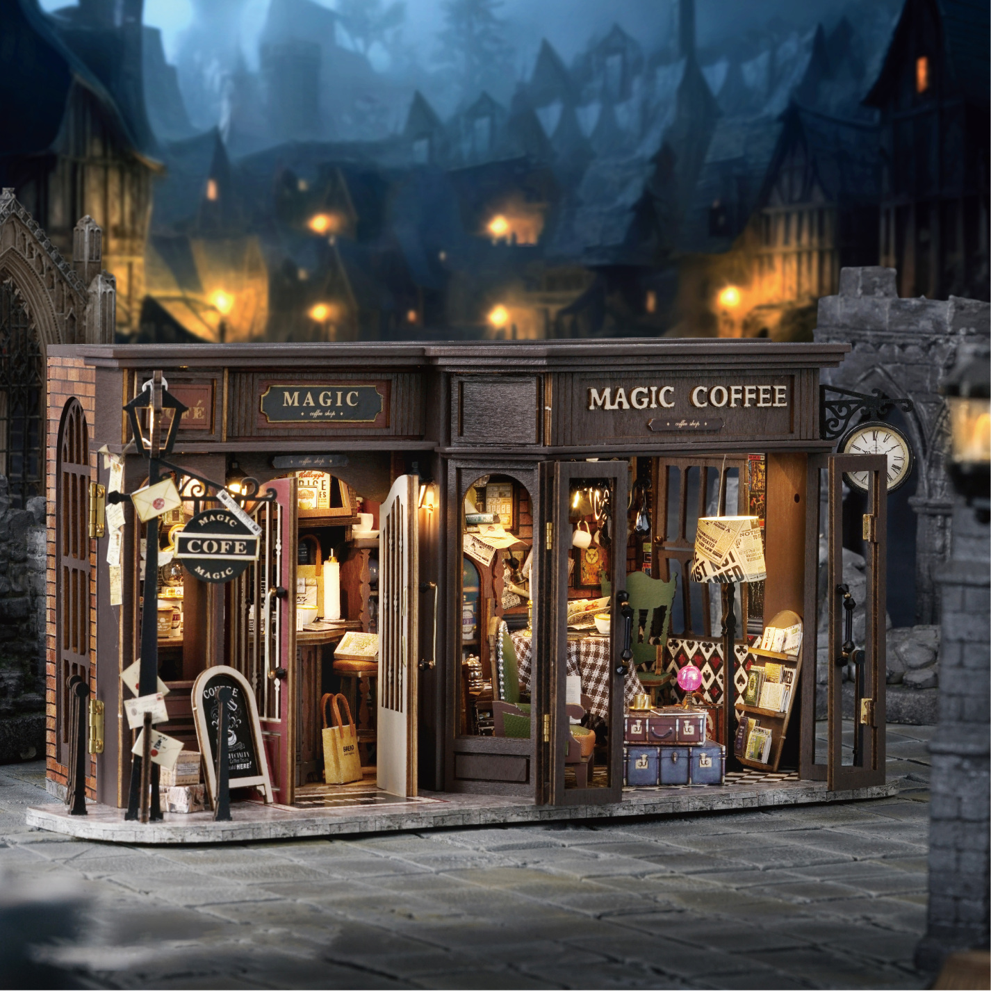 Vintage Coffee Shop DIY Miniature Kit-Cozy Miniature Café – Book Nook World