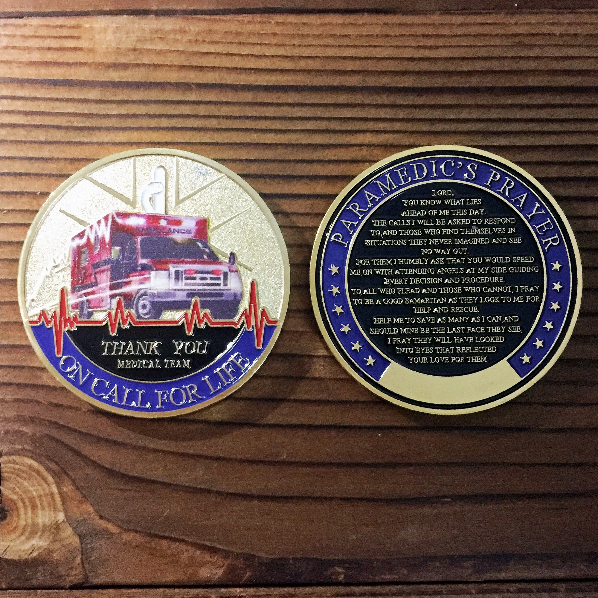 EMS Challenge Coin - Paramedic Prayer Emergency First Aid Worker